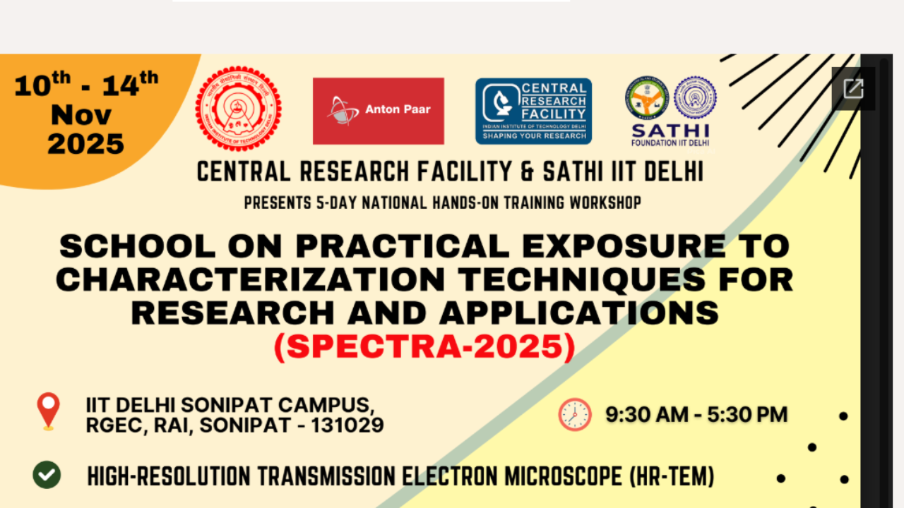 SPECTRA-2025: 5-Day Hands-on Workshop on Advanced Characterization ...